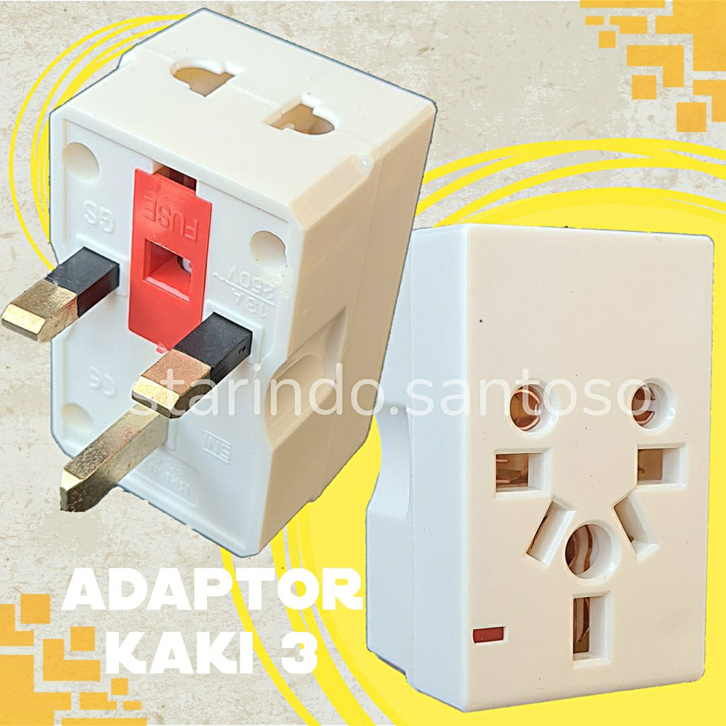 Jual Adaptor kaki 3 internasional stop kontak luar negeri travel ...
