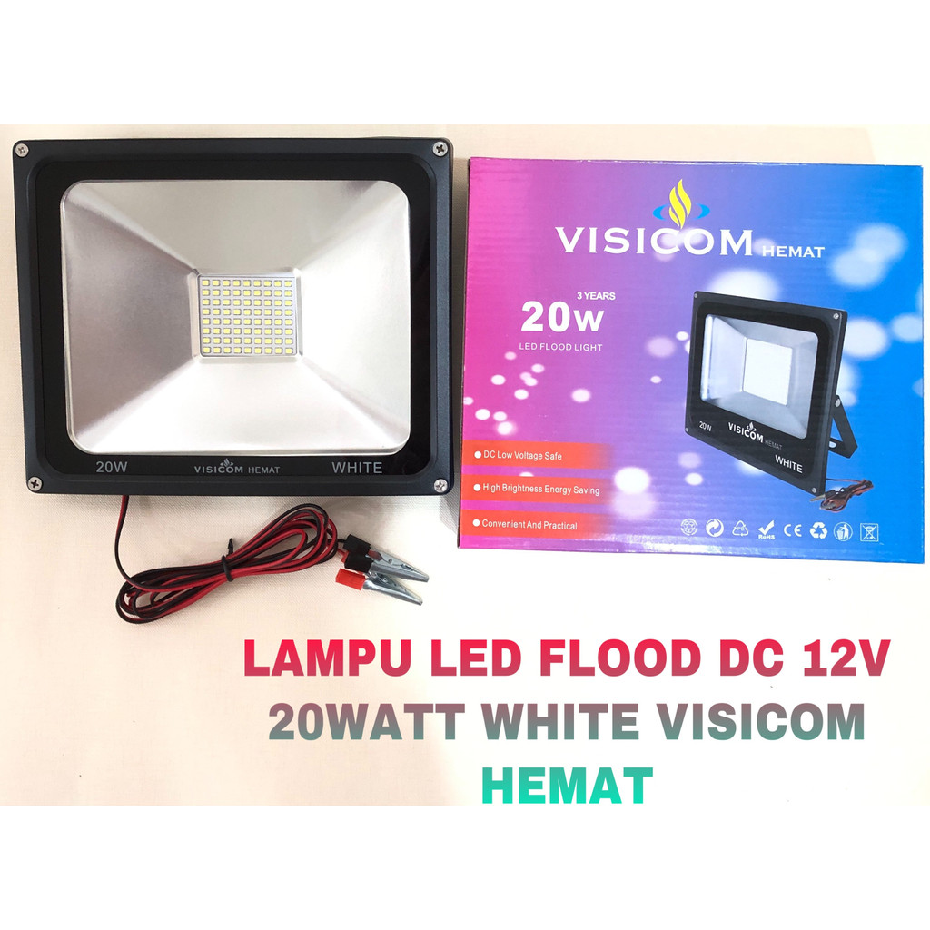 Jual lampu sorot tembak / Lampu LED Flood Light DC 12V 20 Watt White ...