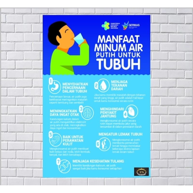 Jual Poster Kesehatan Tentang Manfaat Minum Air Putih Untuk Tubuh ...