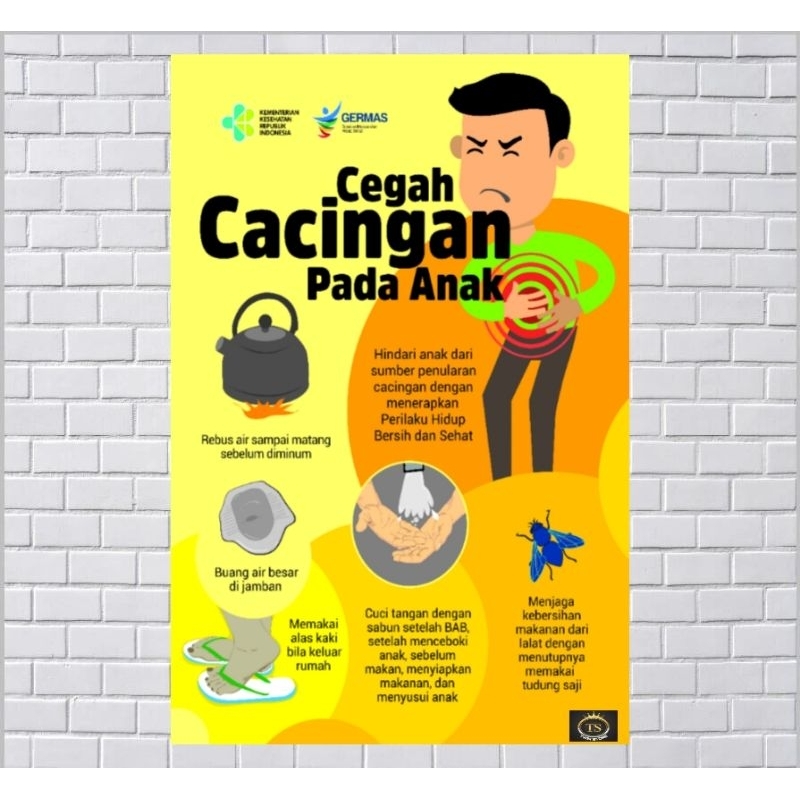 Jual Poster Kesehatan Tentang Cegah Cacingan Pada Anak | Shopee Indonesia