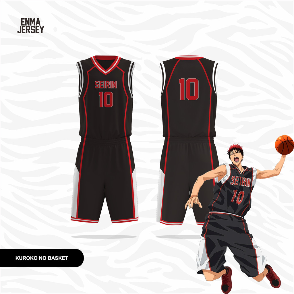 Jual Jersey Kuroko no Basket - SEIRIN Team Versi Hitam Free Name set ...
