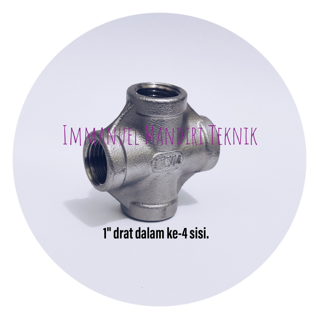 Jual Cross tee stainless 1 inch / Sambungan 4 way / Cabang 4 ss304 1 inch | Shopee Indonesia