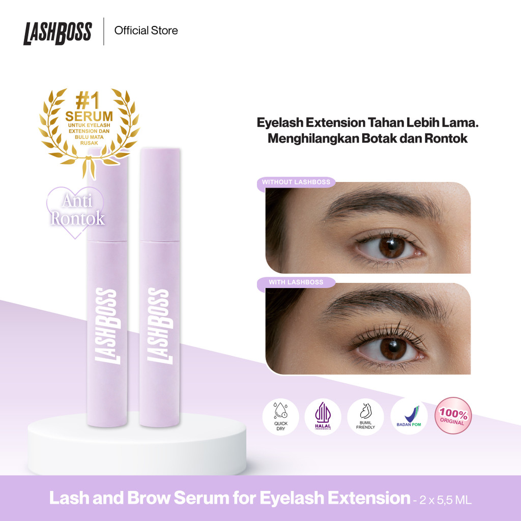 Jual Twin Pack! LashBoss Lash and Brow Serum for Eyelash Extension ...