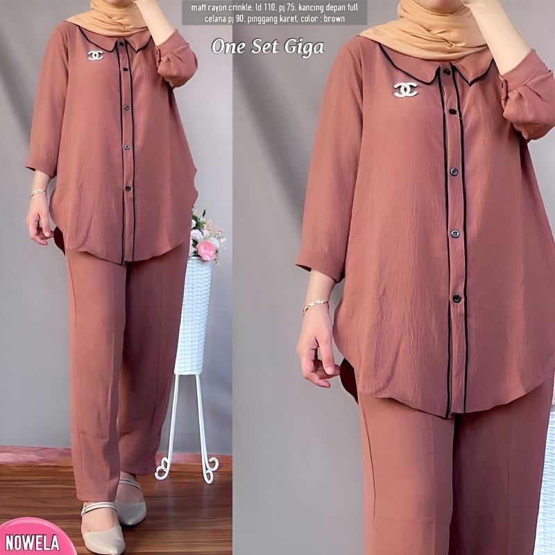 Jual PIYAMA WANITA BAJU WANITA ONE SET POLOS GIGA SET | Shopee Indonesia