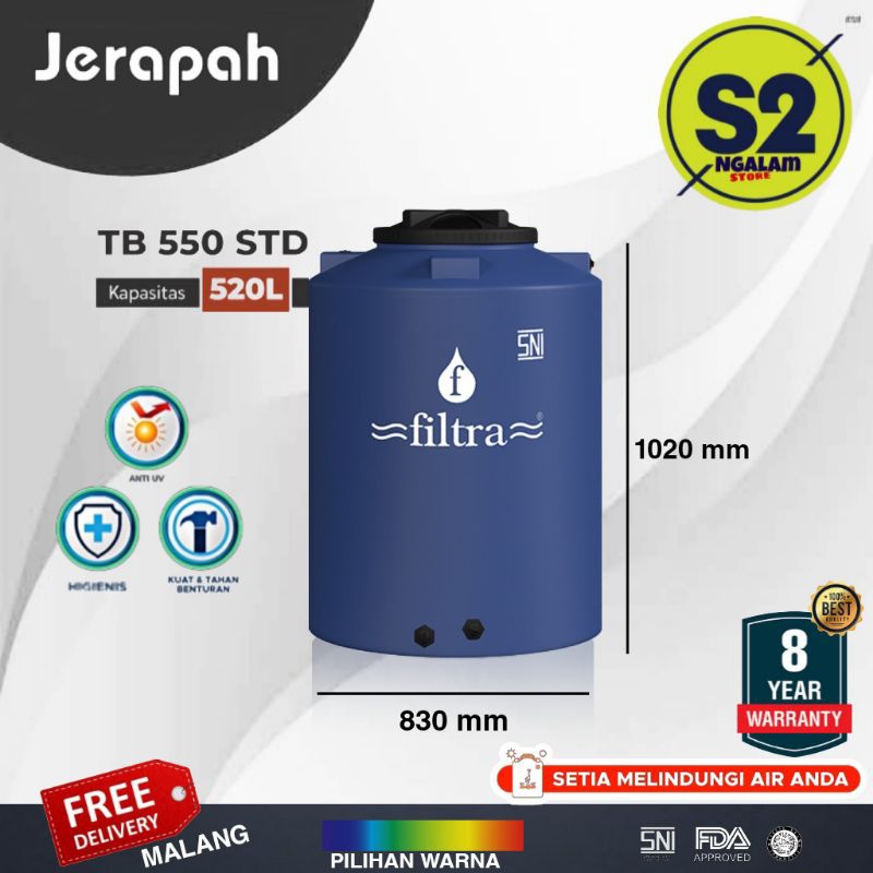 Jual Tandon Air /Toren Air/Tangki Air FILTRA 520 Liter (Invoice ...