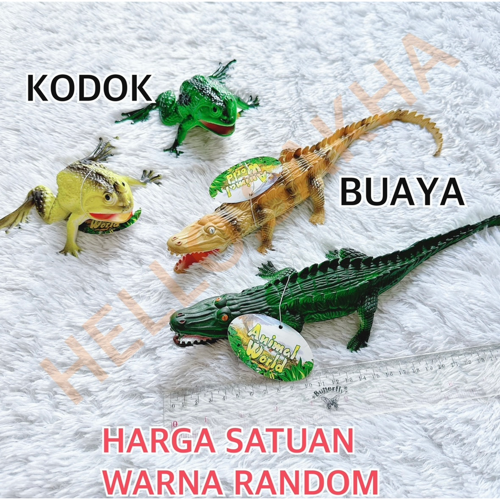 Jual MAINAN ANIMAL WORLD BUAYA DAN KODOK KATAK FROG CROCODILE KARET CIT ...