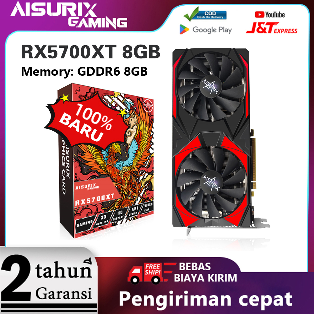 Jual AISURIX New video card RX 5700 XT 8GB GDDR6 gaming video card GPU ...