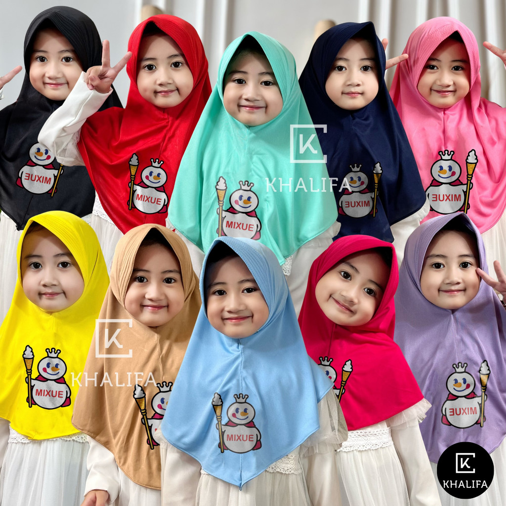Jual Hijab Anak TK Mixue Ice Cream / Hijab Anak TK - SD / Hijab Anak TK ...