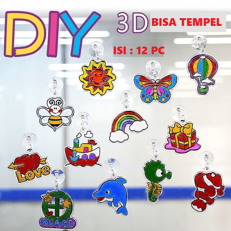 Jual DIY CRAYON / WARNI FIGURE | MAINAN ANAK WINDOW ART CRAFT KITS FOR ...