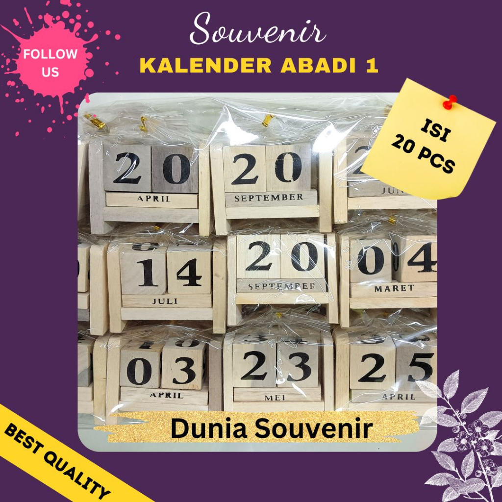 Jual Kalender Abadi Souvenir Kayu Nikah Pernikahan Hajatan Wedding ...