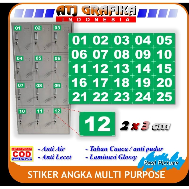 Jual stiker angka multi fungsi sticker rak loker barang susun | Shopee ...