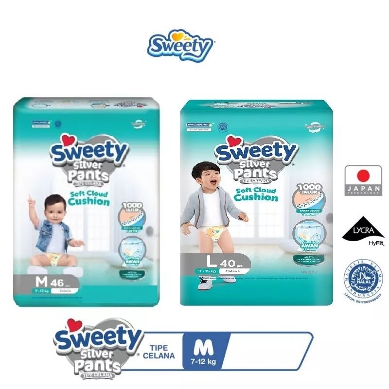 Jual SWEETY SILVER PANTS CLOUD SOFT M46 L40 XL32 | Shopee Indonesia