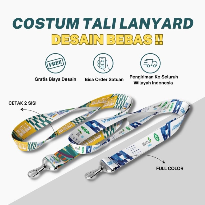 Jual Tali ID Card/Lanyard Printing Full Color/Tali Lanyard Costum ...