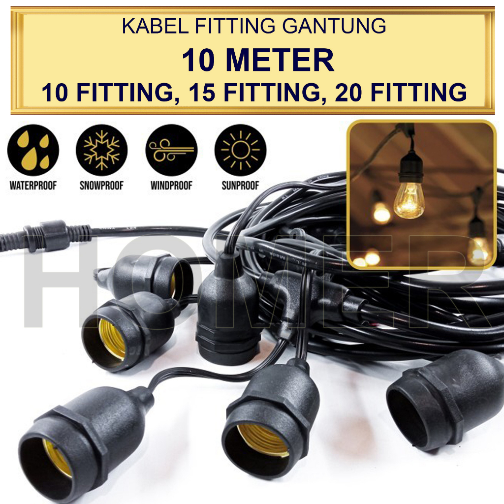 Jual Kabel Fitting Lampu Gantung Outdoor taman edison retro filamen ...