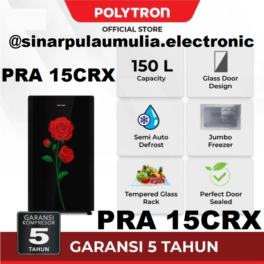 Jual Polytron Kulkas 1 Pintu Belleza Varia 150 Liter - PRA 15CRX / PRA ...