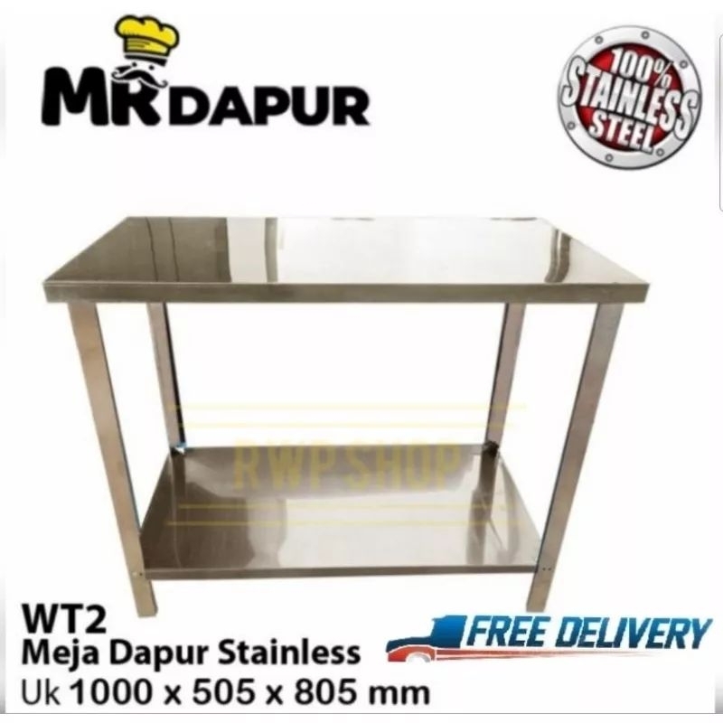 Jual MEJA DAPUR, MEJA KERJA STAINLESS STEEL. TYPE: WT2, Mr. Dapur ...