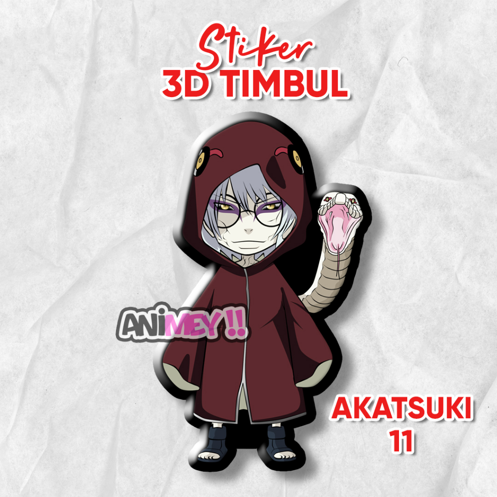Jual Stiker Emblem 3D Timbul Akatsuki Chibi / Stiker Anime Resin ...