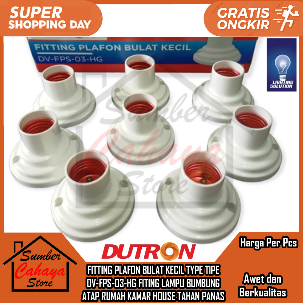 Jual FITTING PLAFON BULAT KECIL TYPE TIPE DV-FPS-03-HG FITING LAMPU ...