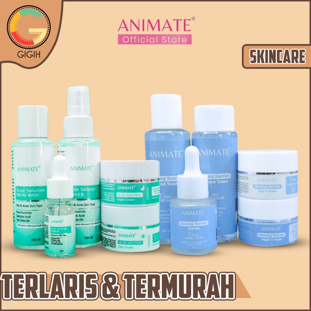 Jual Animate Acne / Glowing Series Eceran (Cream Day & Night / Toner ...