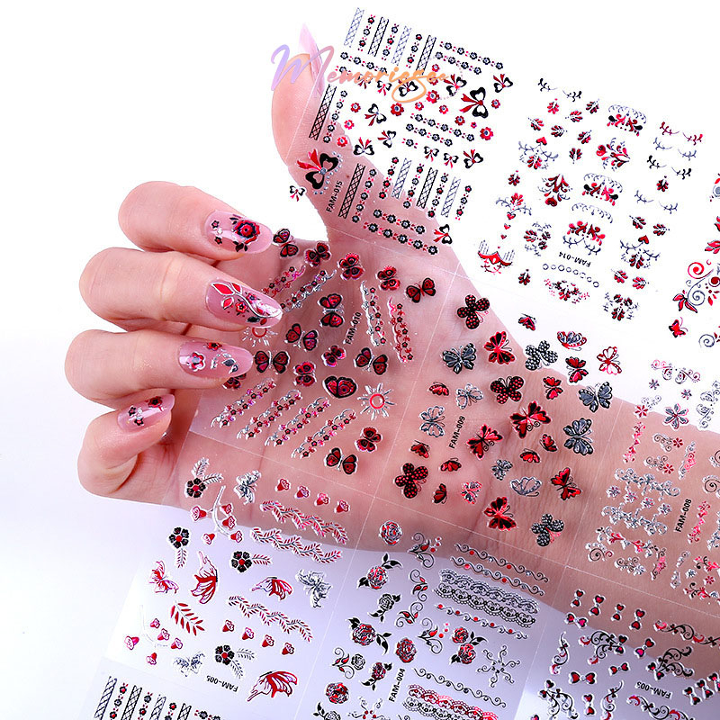 Jual COD&Ready Stiker Kuku Nail Sticker Flower Nail Art Bunga Rose ...