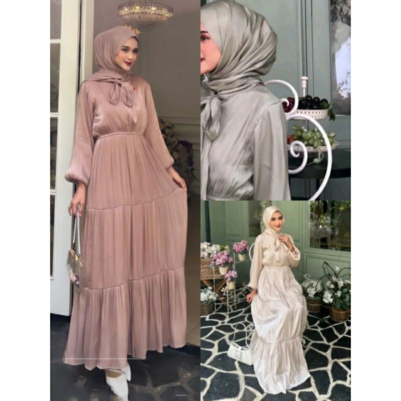 Jual Arsyy dress Shimer Credanza silk//Gamos kondangan//Gamis terbaru ...