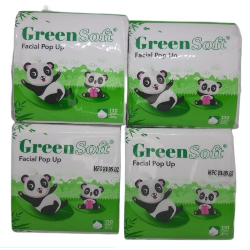 Jual PROMO TISU GREENSOFT POP UP PANDA 130 sheets / TISSUE GREEN SOFT ...