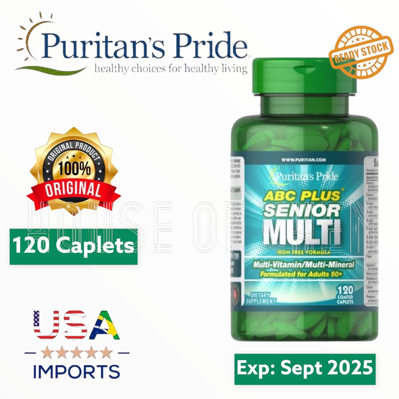 Jual PURITAN PRIDE ABC Plus Senior Multivitamin 120 Caplets Puritan's ...
