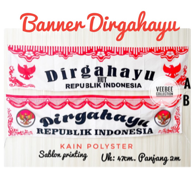 Jual Banner Dirgahayu RI rumbai kain 2m/ Banner Kain/Bendera Lespang RI ...