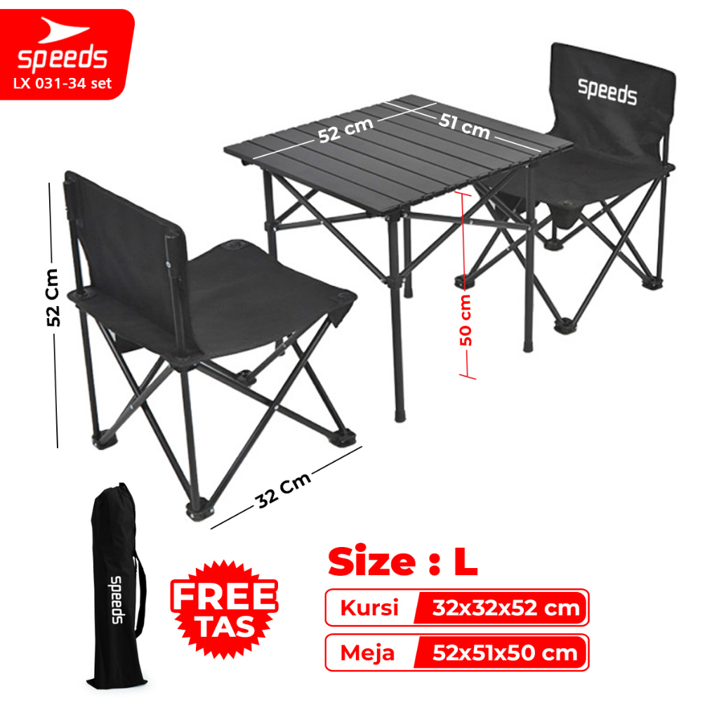 Jual SPEEDS Meja Camping Lipat Set Meja Kursi Lipat Meja Camping Piknik ...