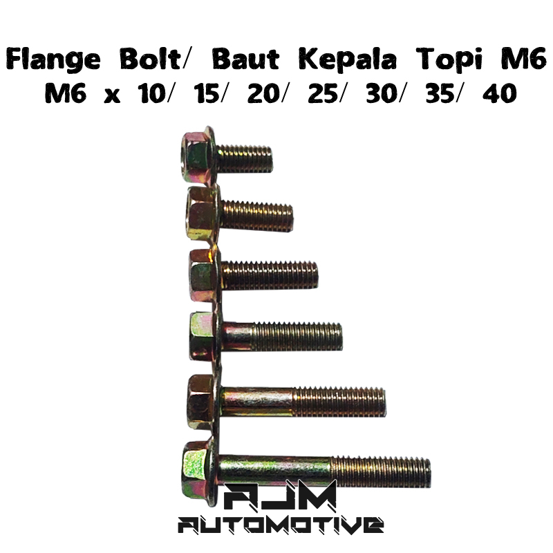 Jual Baut Topi Kuning Flange Bolt M6 x 10 15 20 25 30 35 40 mm | Shopee Indonesia