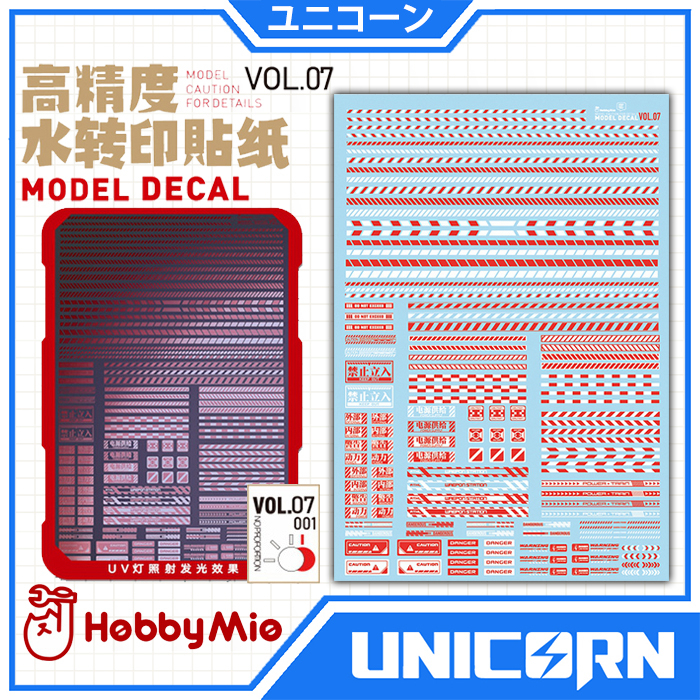 Jual WATER DECAL CAUTION VOL 07-001 UV LIGHT HOBBY MIO / GUNDAM HG RG MG PG | Shopee Indonesia