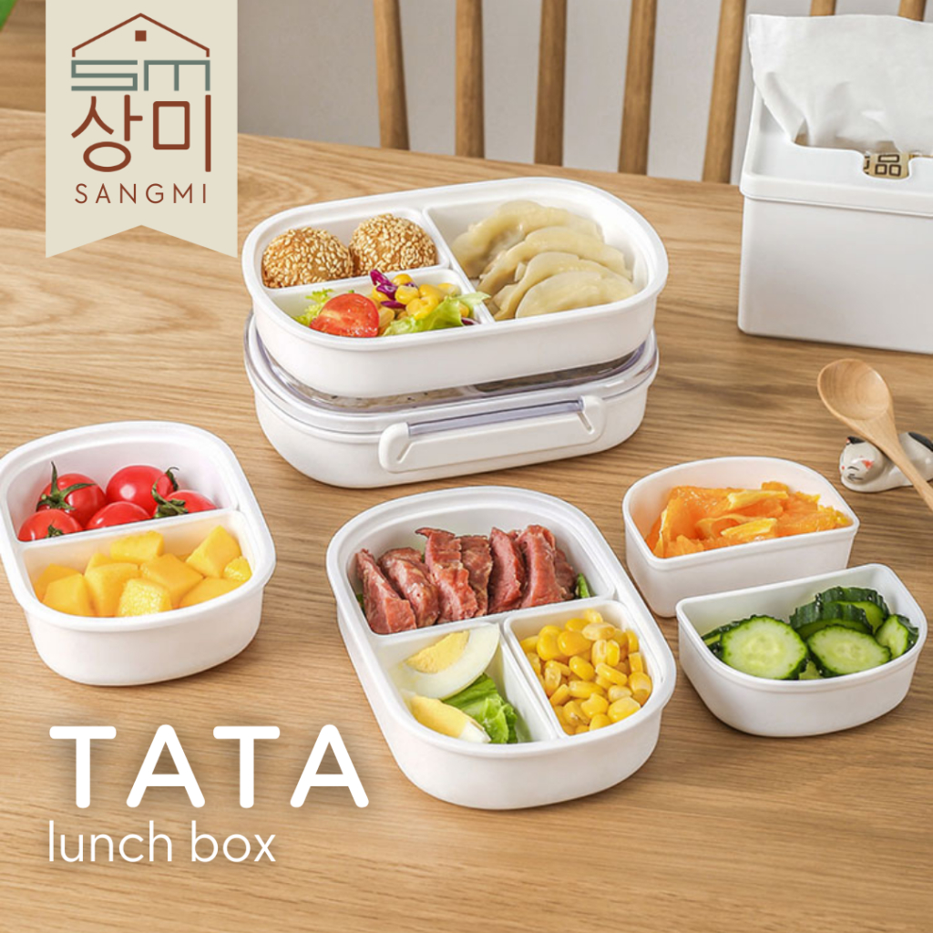 Jual SANGMI Tempat Makan Kotak Bekal Makanan Lunch Box Bento Box Putih ...