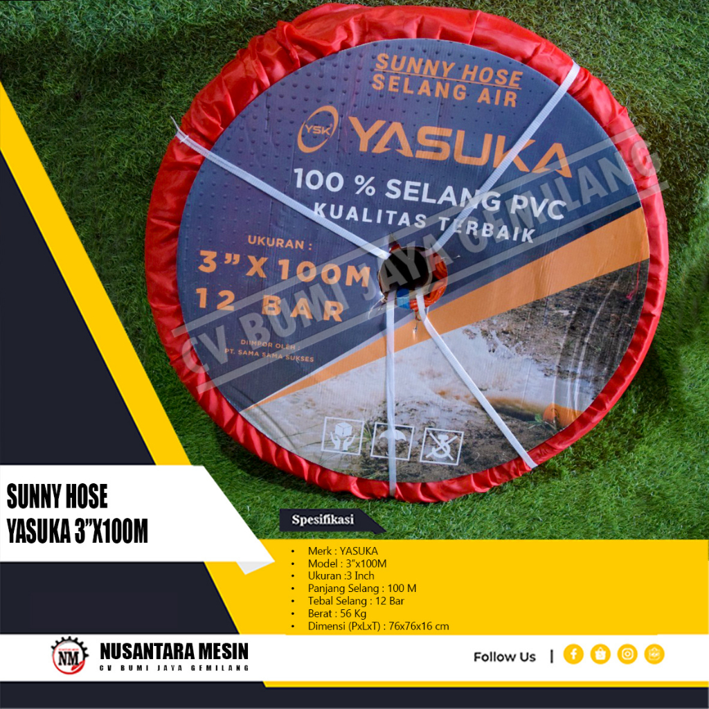 Jual SELANG AIR BUANG / SUNNY HOSE YASUKA 3 INCH X 100M | Shopee Indonesia
