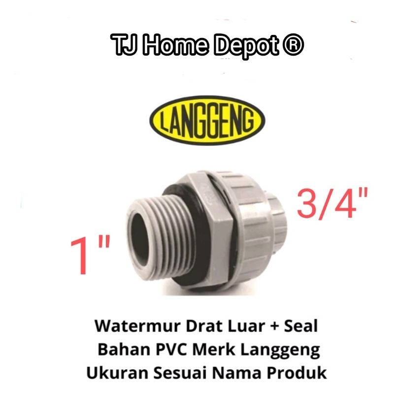 Jual WATERMUR DRAT PVC WATER UNION PMP 1 X 3/4 INCH WATER MUR WATE ...
