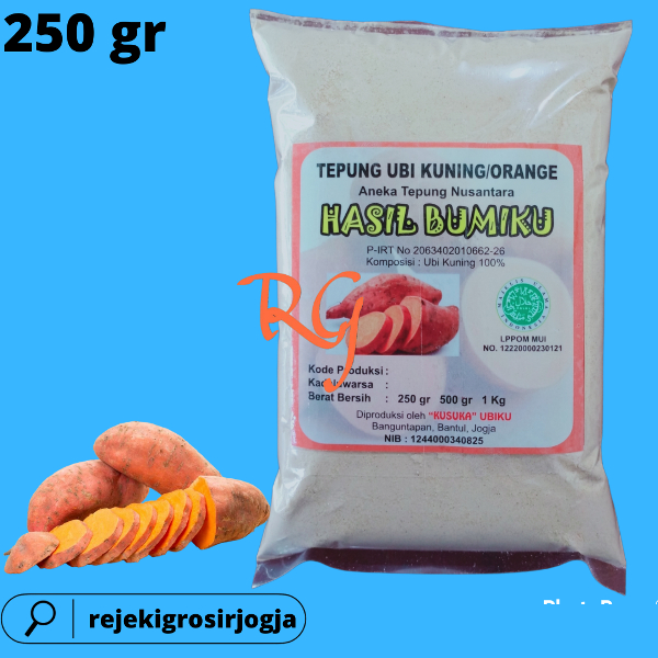 Jual TEPUNG UBI KUNING kemasan 250 Gram/Tepung UBI ORANGE kemasan 250 ...
