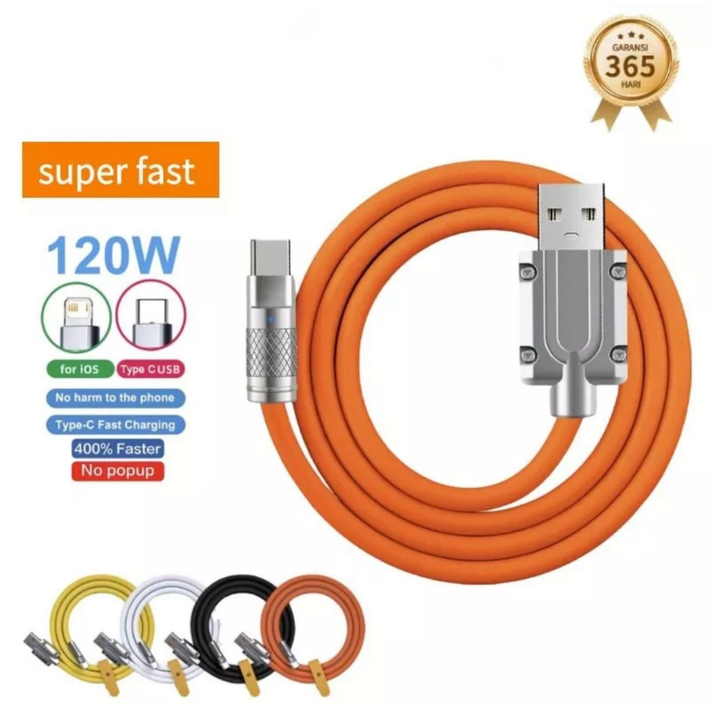 Jual Kabel Data 120W 6A Plat Besi Kabel Tebal Fast Charging Cable For ...