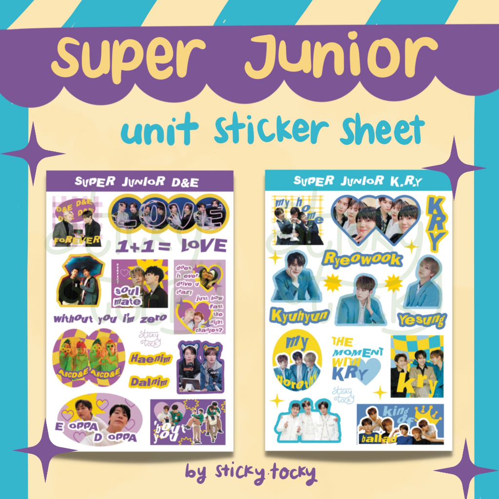 Jual Super Junior D&E KRY Stiker Sticker Sheet Deco A6 Kiss Cut ...