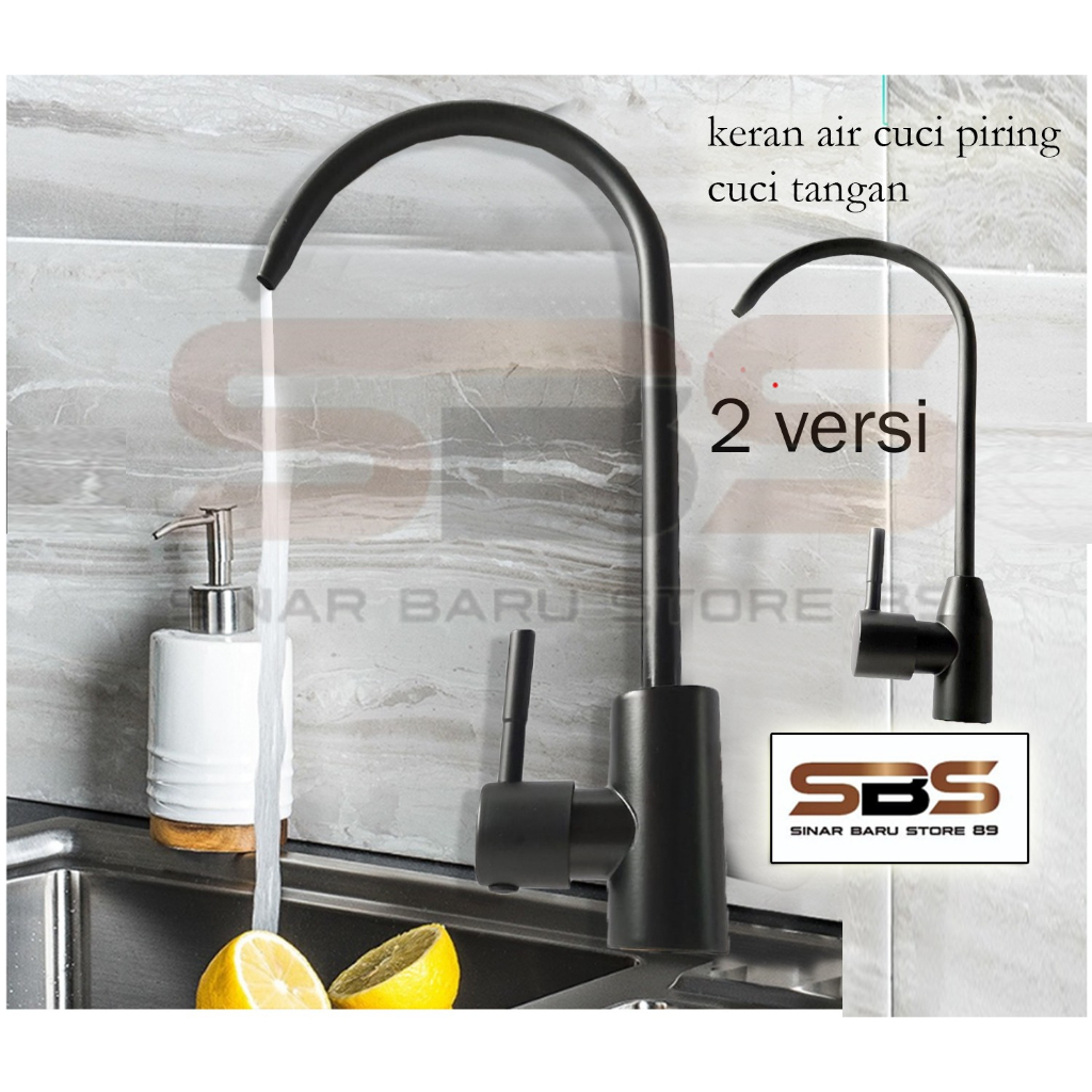 Jual Keran Dapur Kran Angsa Cuci Piring Stainless Hitam Premium ...