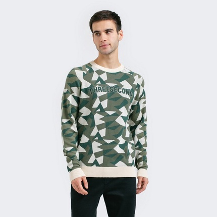 Jual 3Second Sweater Rajut Pria Crewneck Cowok Katun motif 031122 ...