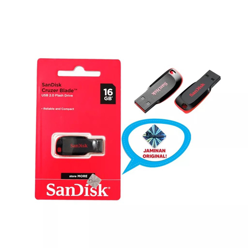 Jual Flashdisk Sandisk Cruzer Blade 8GB 16GB 32GB 64GB 128GB USB 2.0 ...