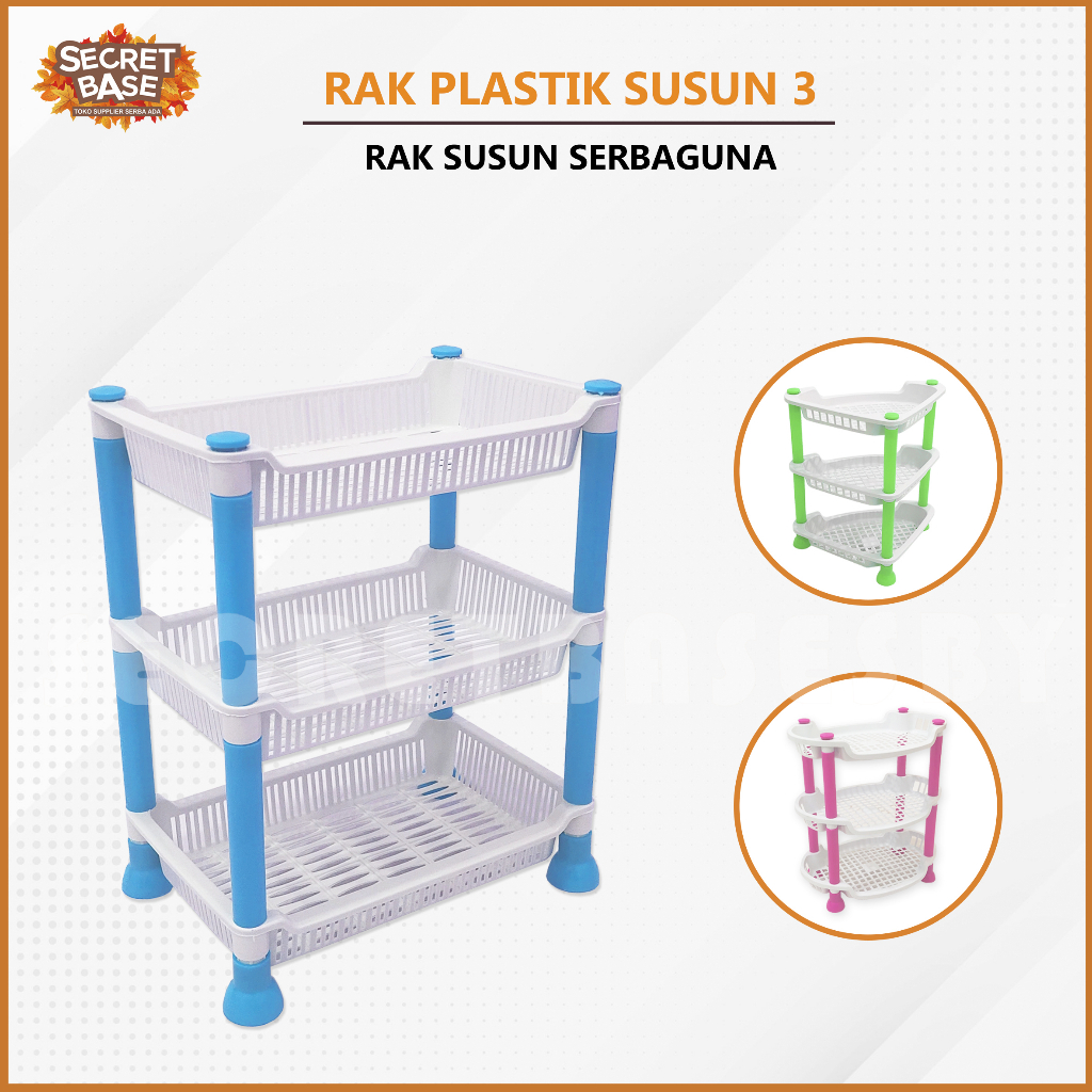 Jual RAK TINGKAT 3 SUSUN - Rak Mini / Rak Bumbu / Rak Kosmetik /Rak ...