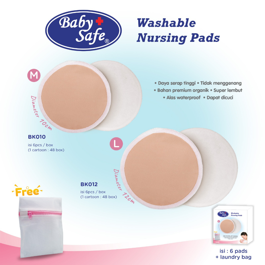 Jual Baby Safe Breast Pad Cuci Ulang | Bantalan Penyerap Asi | Babysafe ...