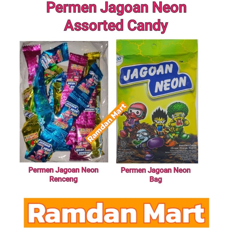 Jual Permen JAGOAN NEON Assorted Candy Bag isi 50 | Shopee Indonesia