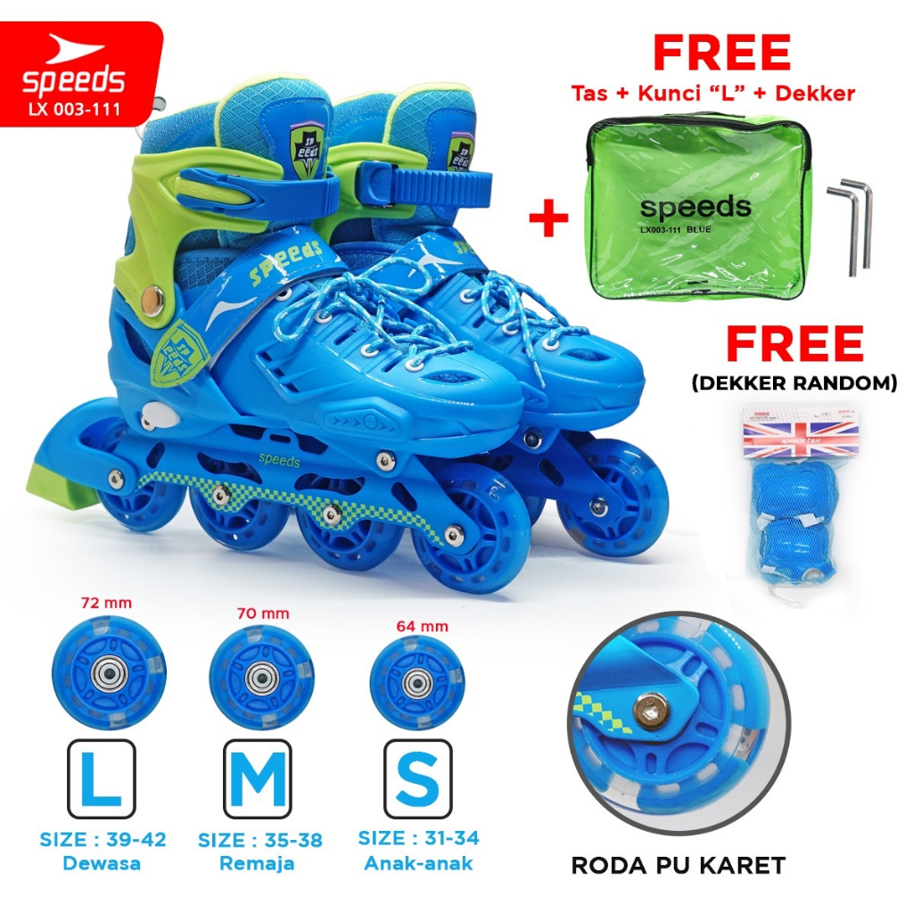 Jual SPEEDS Sepatu Roda Skate Anak dan Dewasa Inline Roda Full Karet PU ...
