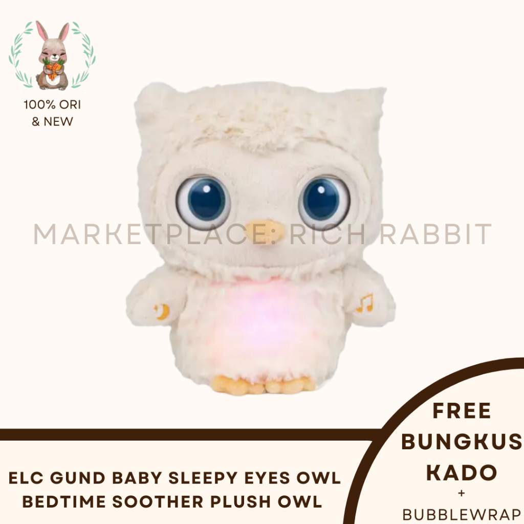 Jual ELC GUND Baby Sleepy Eyes Owl Bedtime Soother Plush Owl Stuffed ...