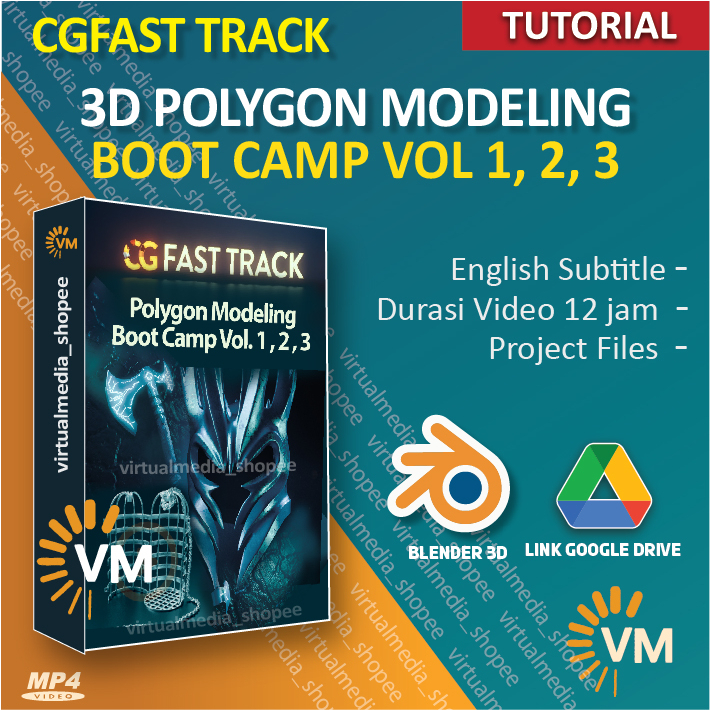 Jual TUTORIAL CG FAST TRACK POLYGON MODELING BOOT CAMP VOL 1 2 3 DRAGON AXE HELM BELAJAR 3D ...