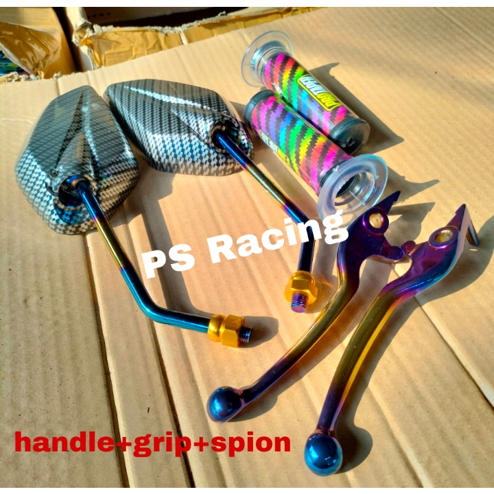 Jual (3IN1) SPION CARBON TANGKAI TWOTONE-HANDLE TWOTONE YAMAHA NMAX OLD ...