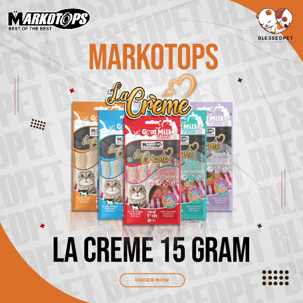 Jual MARKOTOPS La Creme Snack Kucing Liquid 15g x 4pcs | Shopee Indonesia