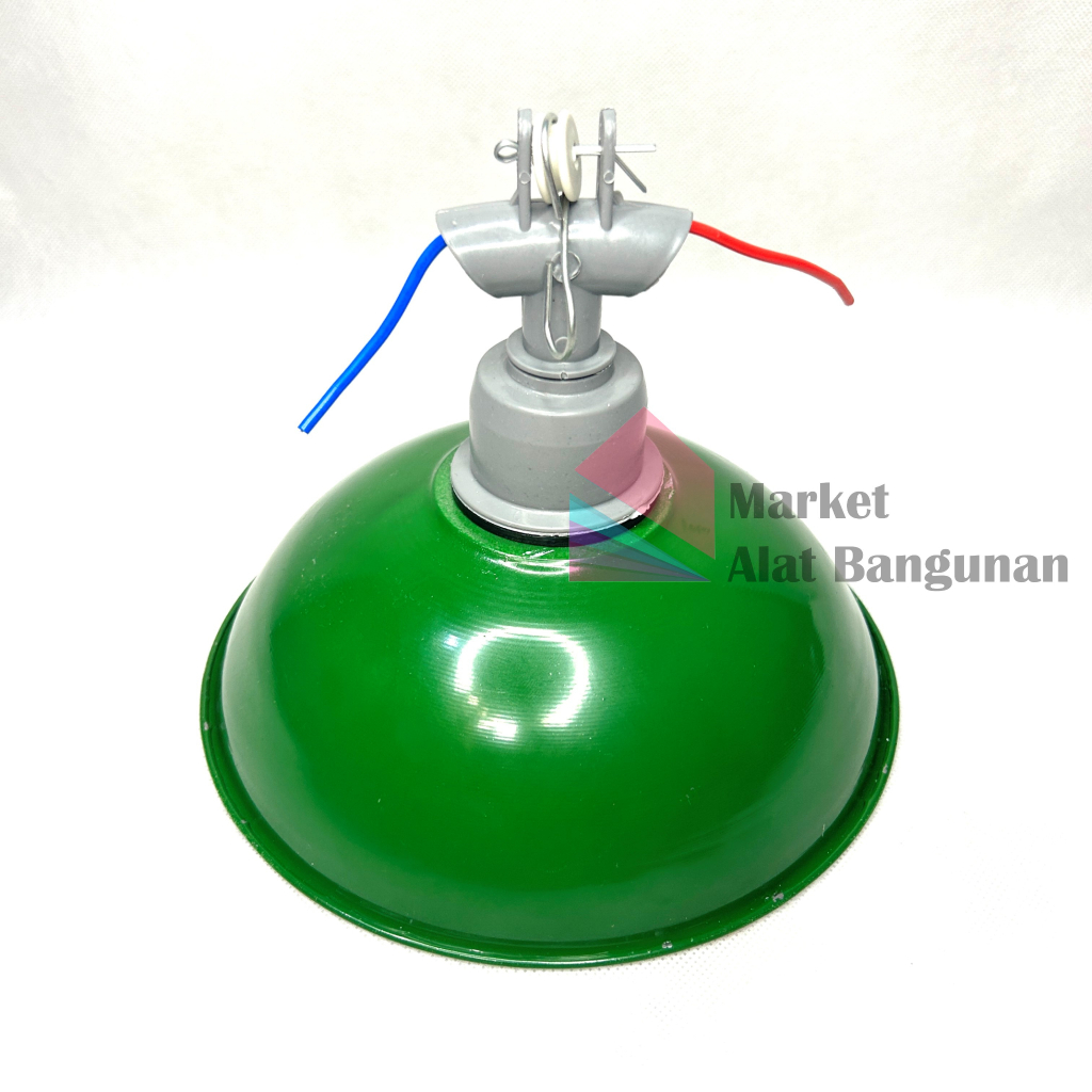 Jual Kap Lampu Kecil (19 cm) 1 Set Jalan WD Hijau + Fitting Gantung E27 / Lampu Tiang / Fitting ...