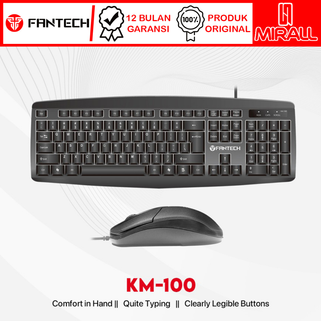 Jual Fantech KM100 Keyboard Mouse Combo Set Office ORIGINAL | Shopee ...